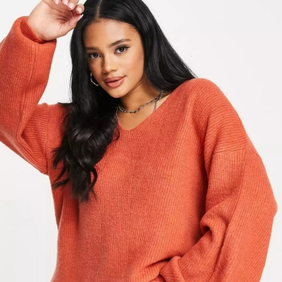 ASOS Threadbare | Sweaters | Asos Threadbare Pumpkin Spice Vneck Ribbed ...